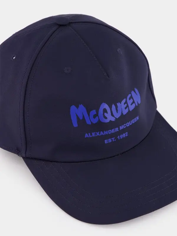 Alexander McQueen Baseball Cap With Logo - Blue