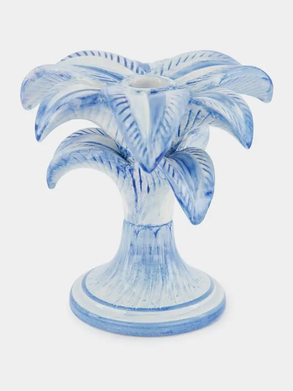 LES-OTTOMANS Art De La Table Petit Candle Holder - Blue