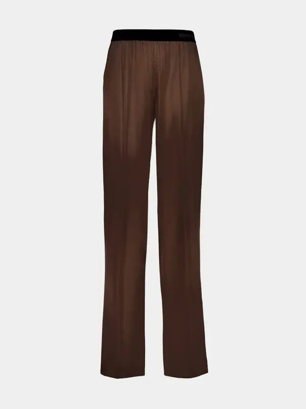 TOM FORD Cinnamon Stretch Silk Satin Pj Pants - Brown