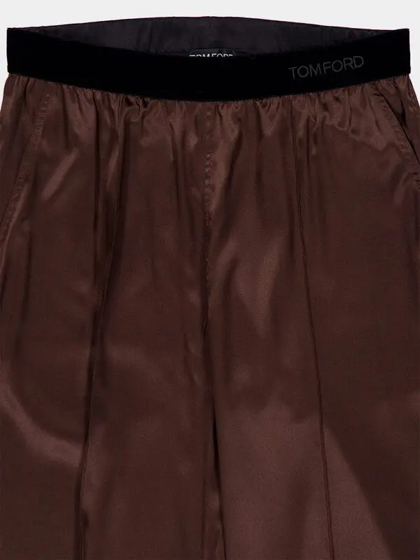 TOM FORD Cinnamon Stretch Silk Satin Pj Pants - Brown