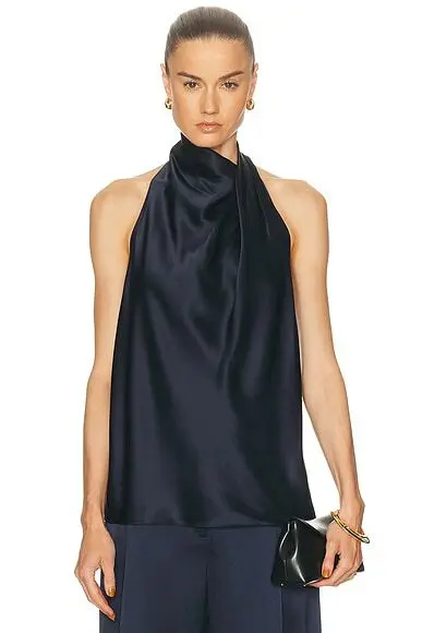 THE SEI Draped Halter Top - Space