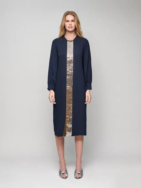 PAULA Freya Embellished Silk Dress