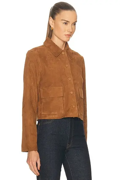 BY MALENE BIRGER Cropped Suede Jacket - Rusty Sand