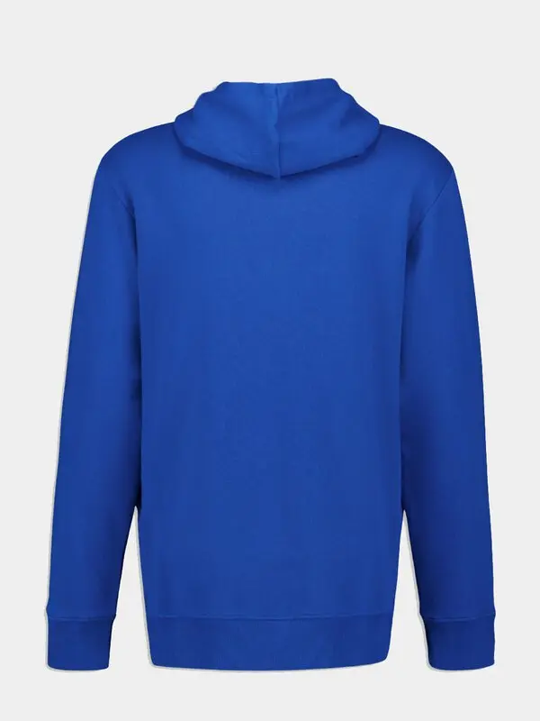 Balmain Embossed-logo Drawstring Hoodie - Blue