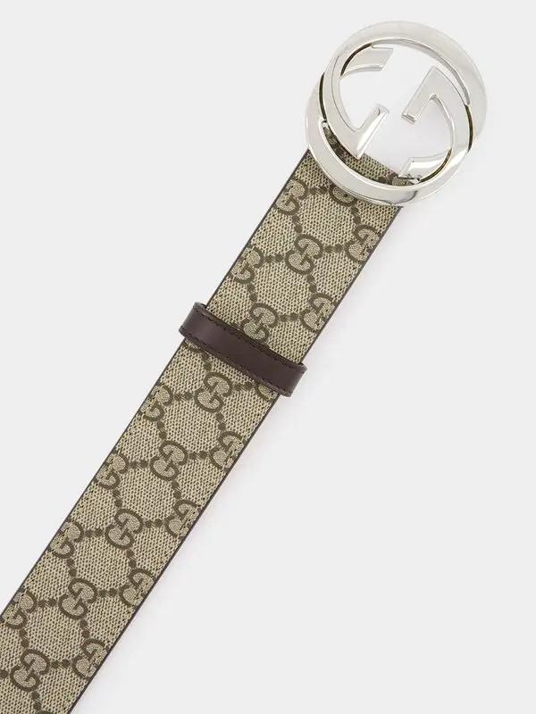 Gucci Gg Supreme Canvas Buckle Belt