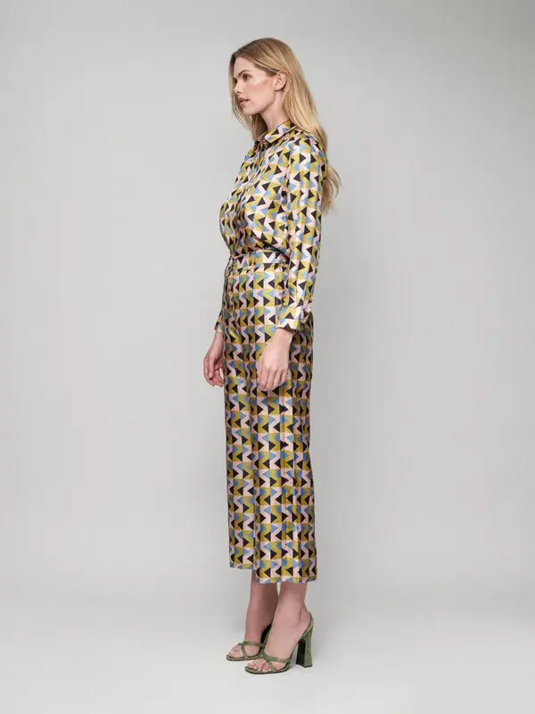 PAULA Sonia Printed Silk Trousers - Blue