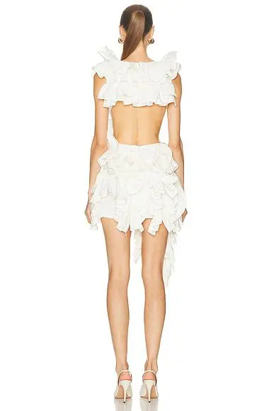AKNVAS Asymmetrical Ruffle Dress