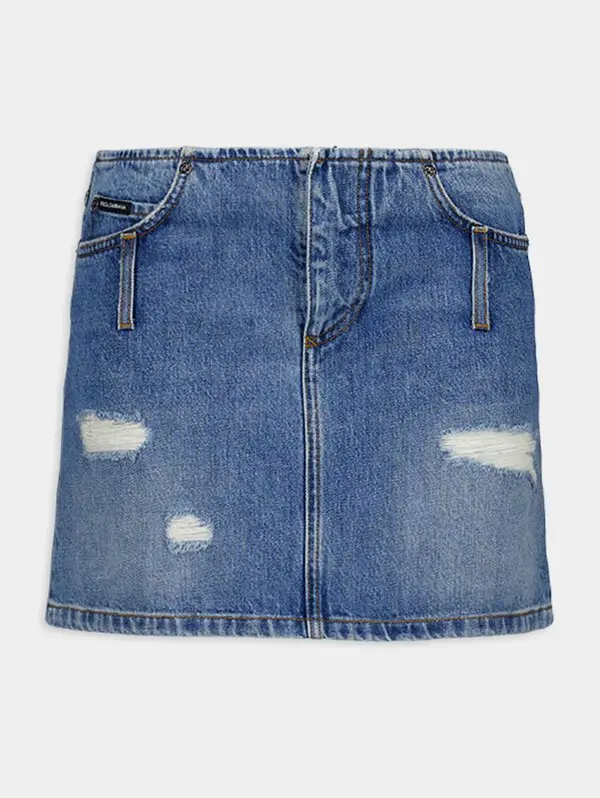 Dolce & Gabbana Cotton Denim Mini Skirt