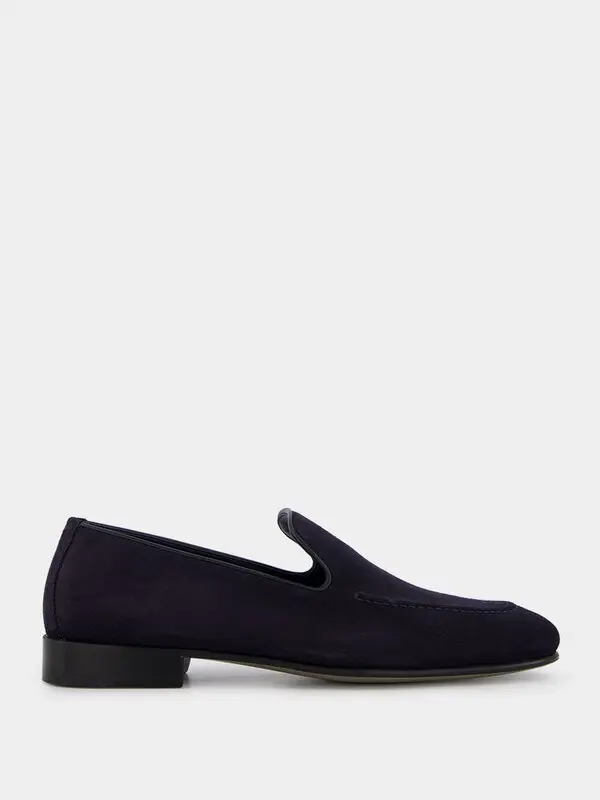 Manolo Blahnik Truro Suede Loafers - Blue