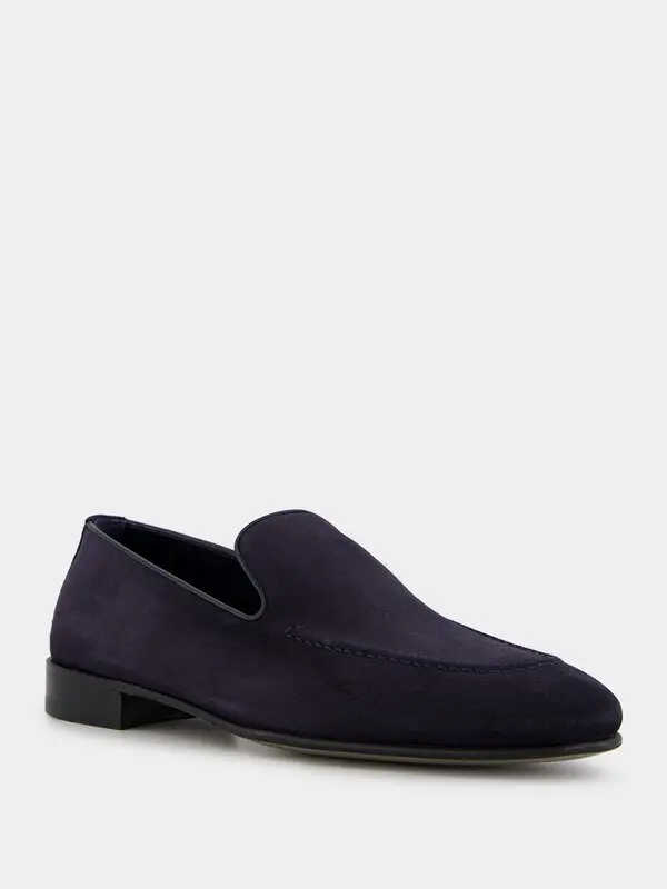 Manolo Blahnik Truro Suede Loafers - Blue