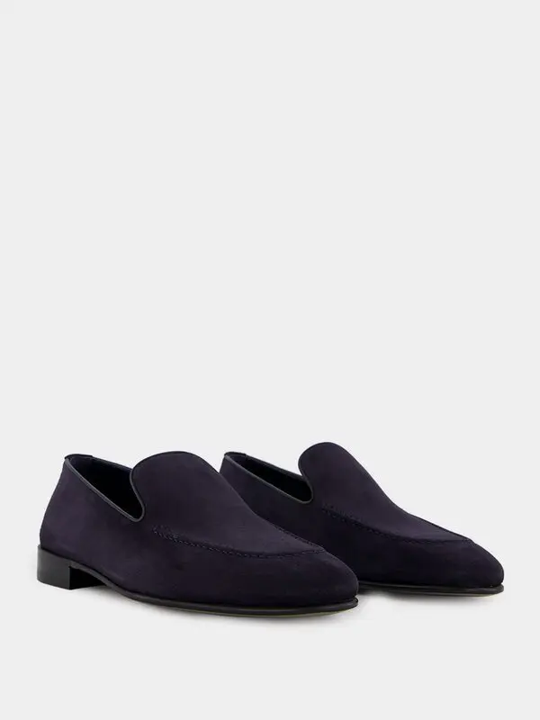 Manolo Blahnik Truro Suede Loafers - Blue