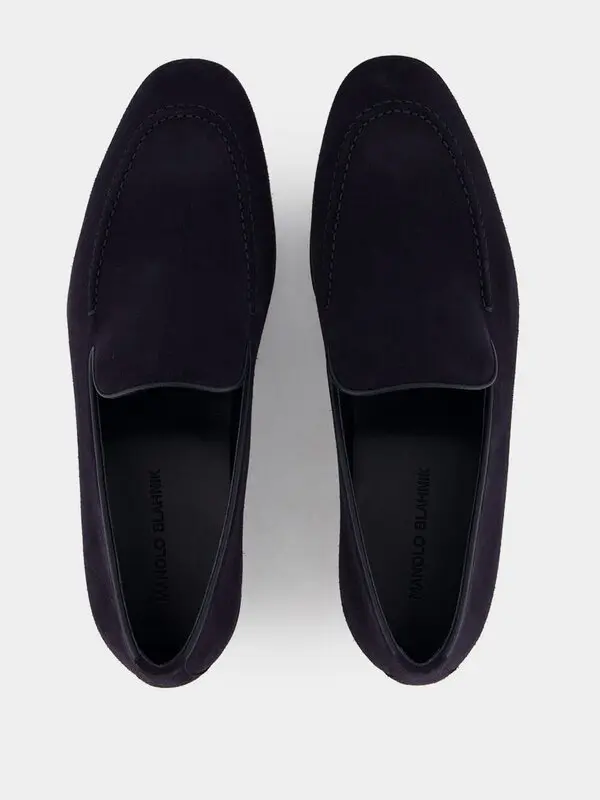 Manolo Blahnik Truro Suede Loafers - Blue