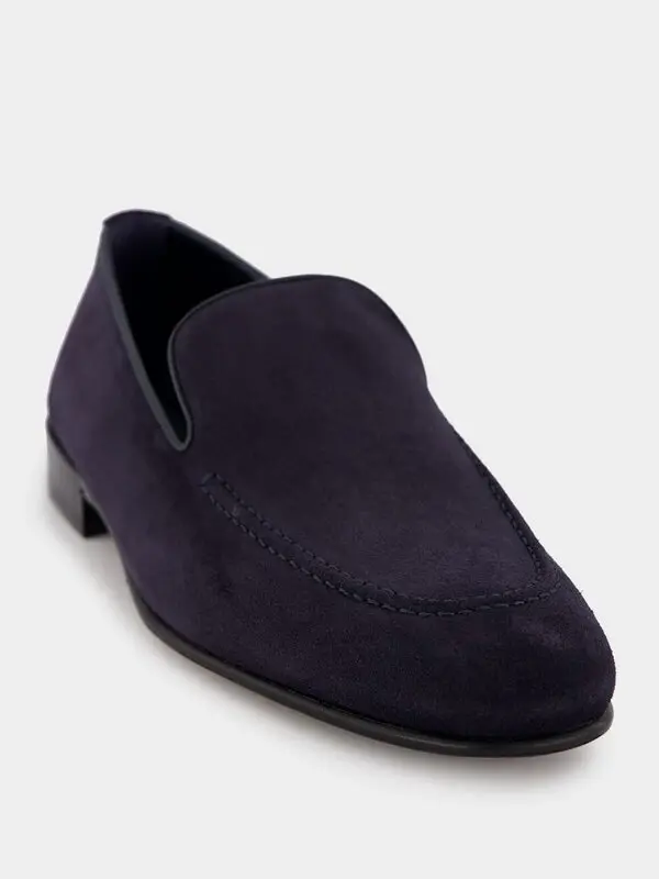 Manolo Blahnik Truro Suede Loafers - Blue