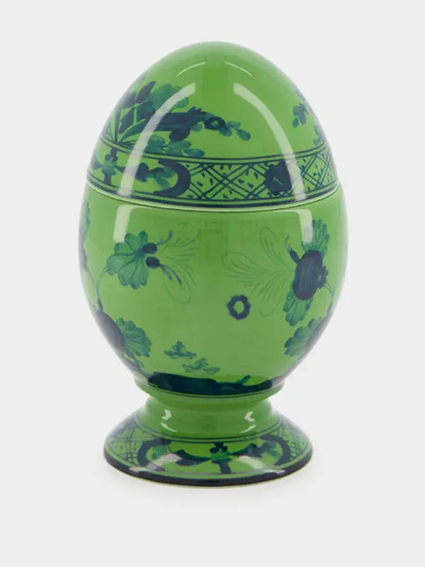 GINORI 1735 Oriente Italiano Malachite Egg Cup With Cover - Blue