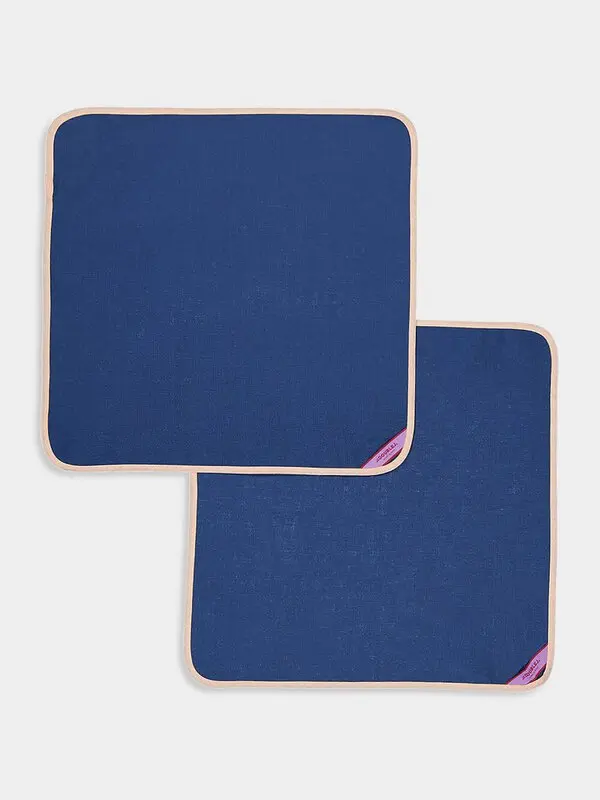 La DoubleJ Set Of 2 Large Napkins - Blue
