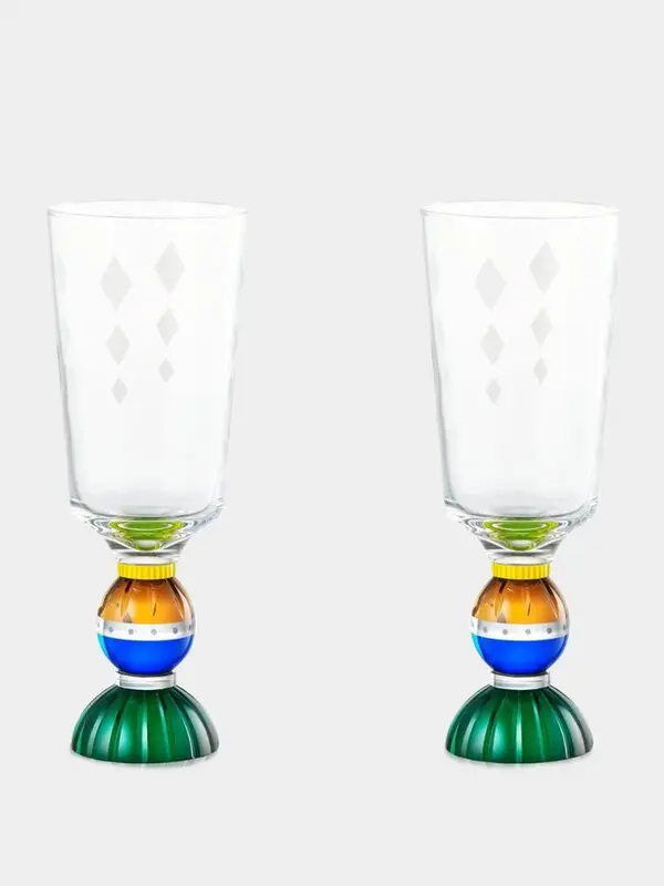 REFLECTIONS COPENHAGEN Ascot Tall Crystal Glasses Set Of 2