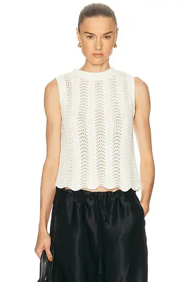 Loulou De Saison Vittoria American Armhole Tank Top - Ivory