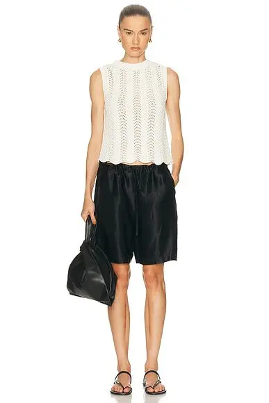 Loulou De Saison Vittoria American Armhole Tank Top - Ivory