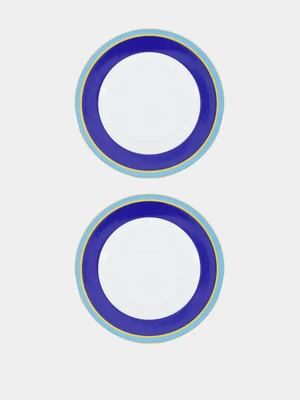 La DoubleJ Set Of 2 Dinner Plates - Blue