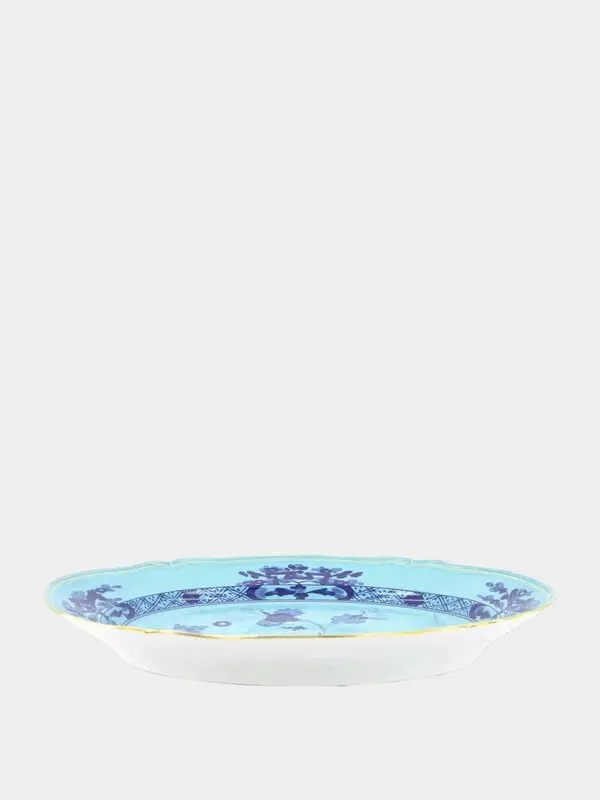 GINORI 1735 Oriente Italiano Iris Oval Platter - Blue