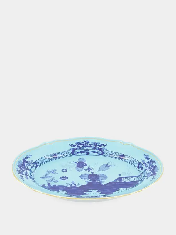 GINORI 1735 Oriente Italiano Iris Oval Platter - Blue