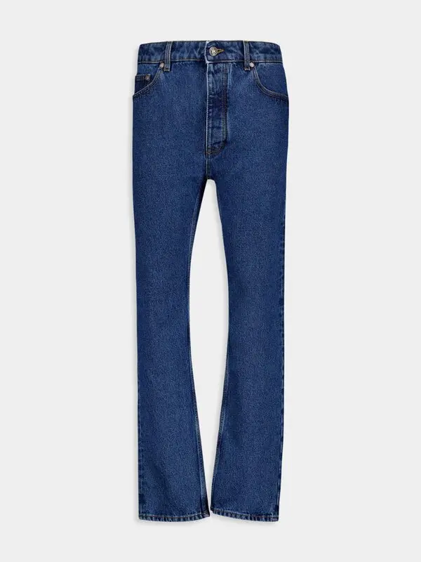 Palm Angels Monogram Straight-leg Jeans - Blue