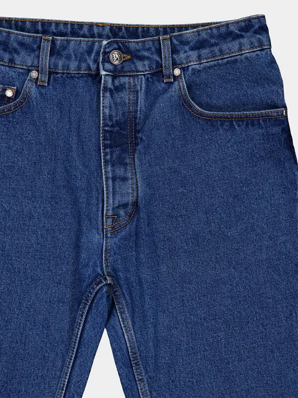 Palm Angels Monogram Straight-leg Jeans - Blue