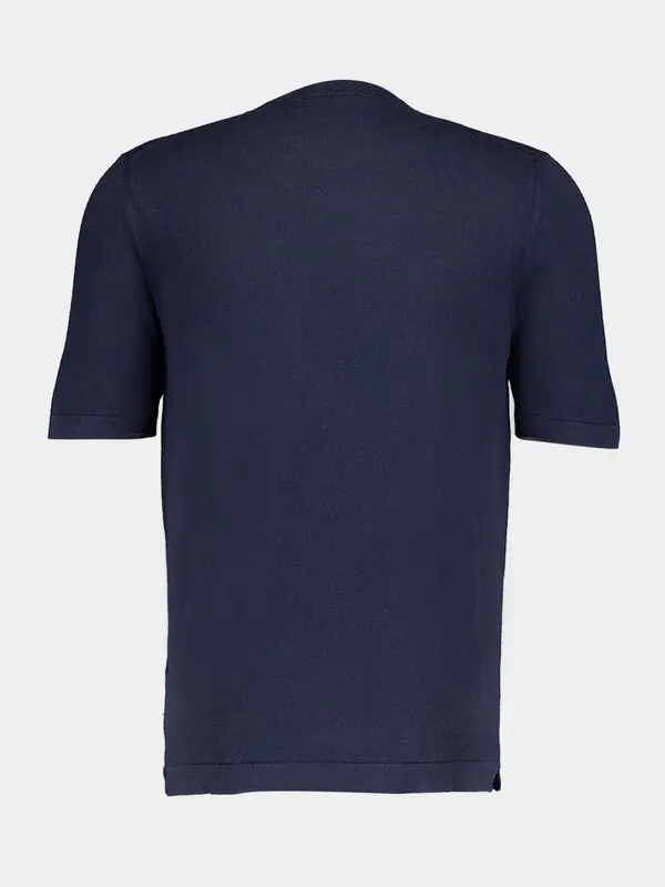 Boglioli Cotton-silk Blend Navy T-shirt - Blue