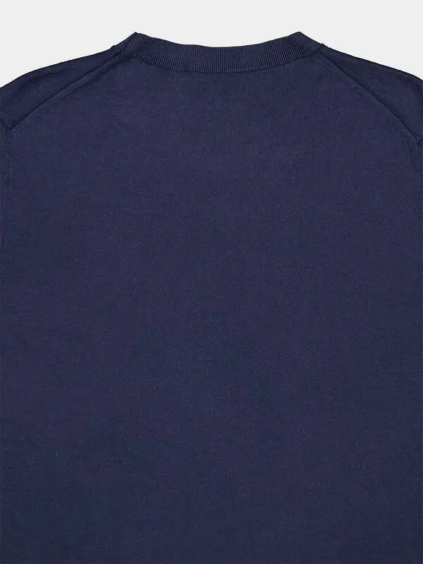 Boglioli Cotton-silk Blend Navy T-shirt - Blue