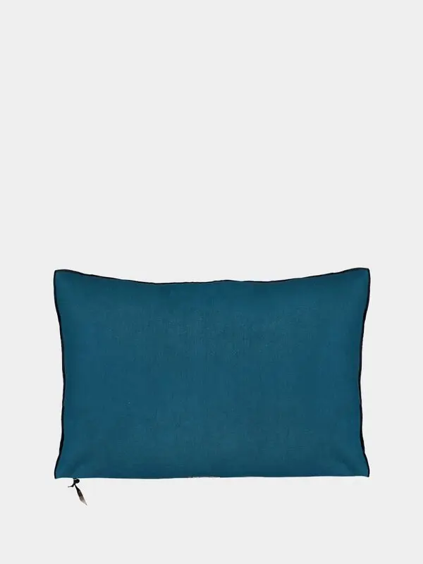 Maison De Vacances Stone Washed Linen Deep Cushion - Blue