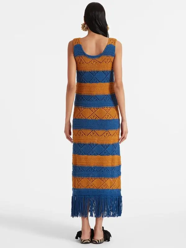 La DoubleJ Petrol Tassel Dress