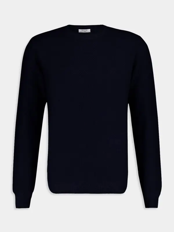 Boglioli Navy Wool Sweater - Blue