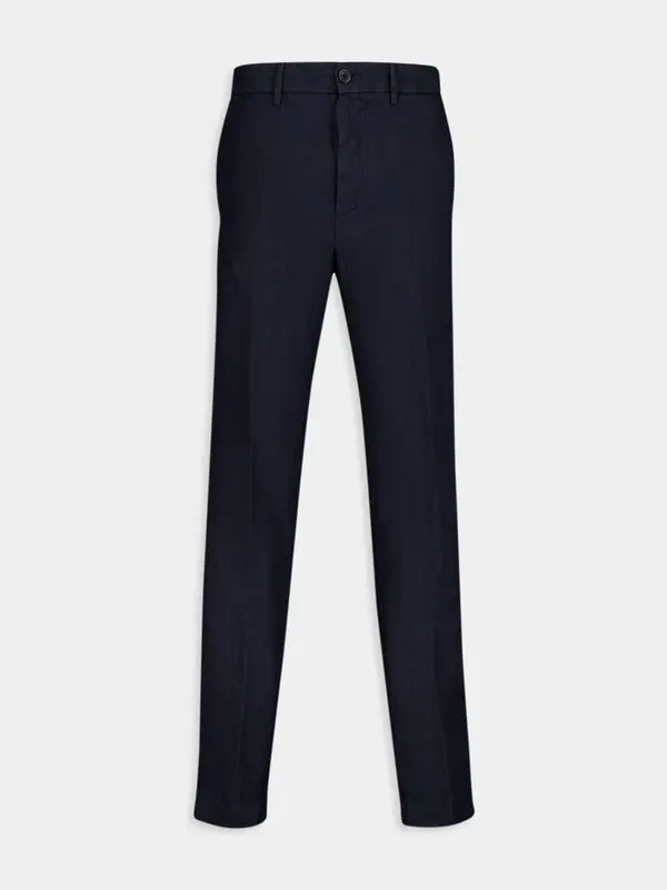120% Lino Linen Dress Trousers - Blue
