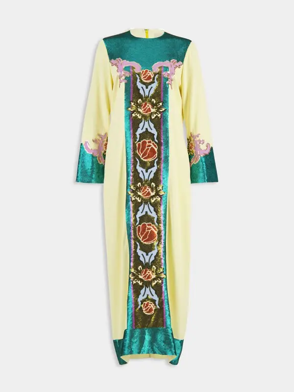 PAULA Celeste A-line Embroidered Maxi Dress - Multicolour