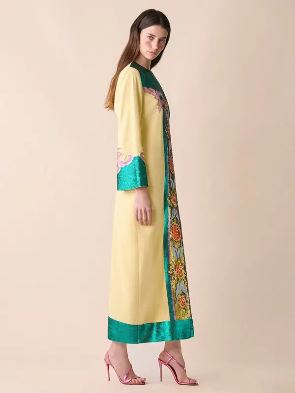 PAULA Celeste A-line Embroidered Maxi Dress - Multicolour