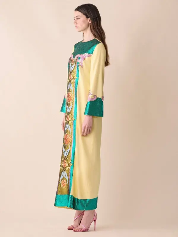 PAULA Celeste A-line Embroidered Maxi Dress - Multicolour