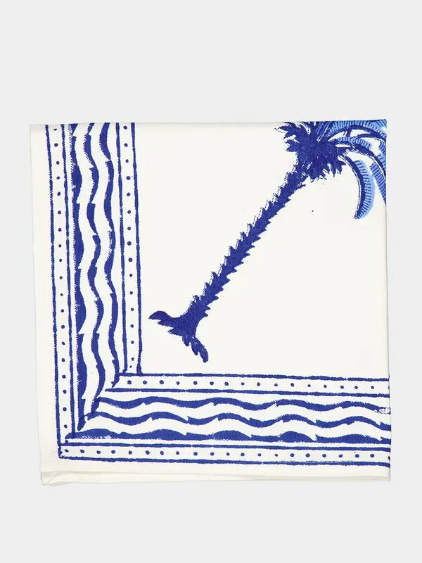 LES-OTTOMANS Palm Breeze Cotton Napkin - Blue