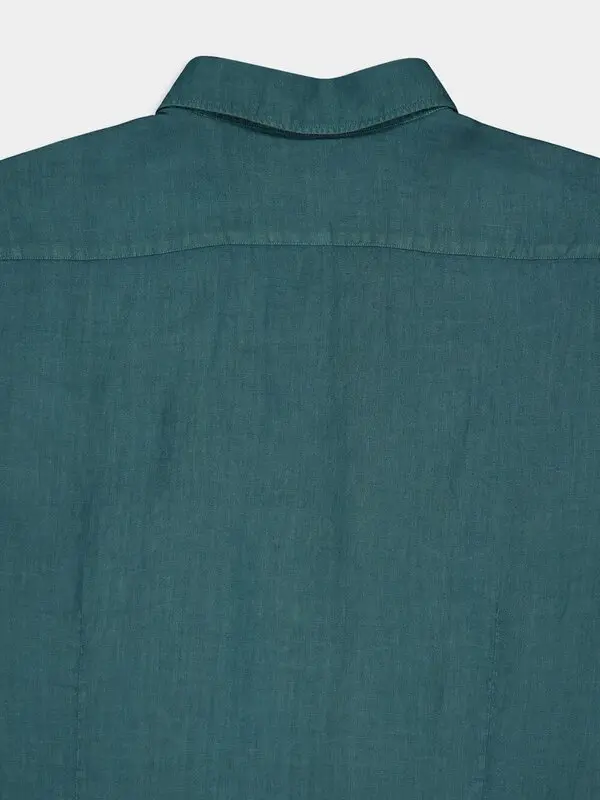 Boglioli Teal Linen Shirt - Blue