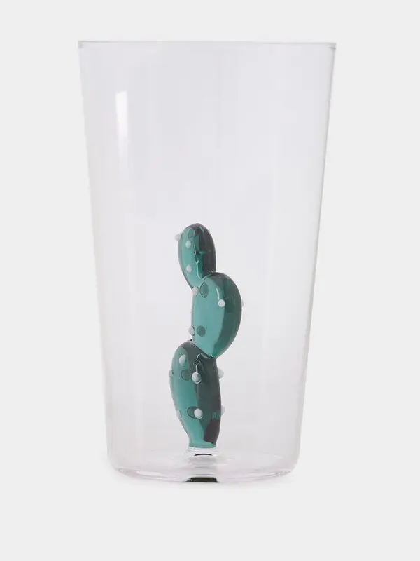 ICHENDORF MILANO Longdrink Glass With Cactus Design - Blue
