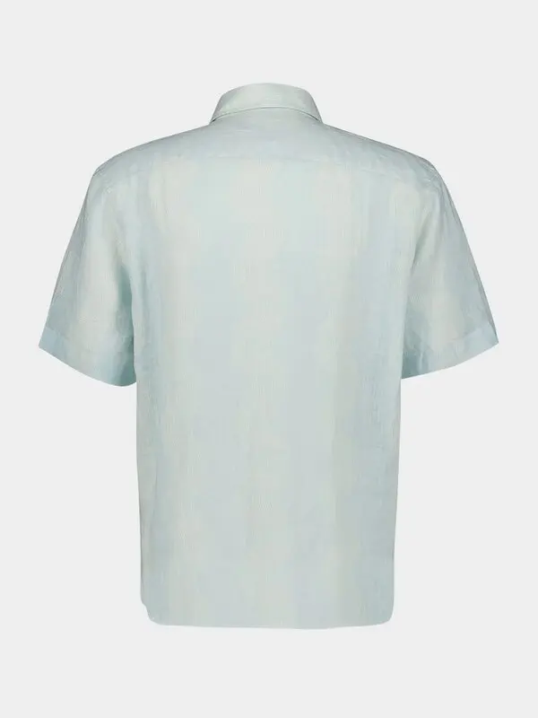 Frescobol Carioca Cabana Stripe Castro Linen Shirt - Blue