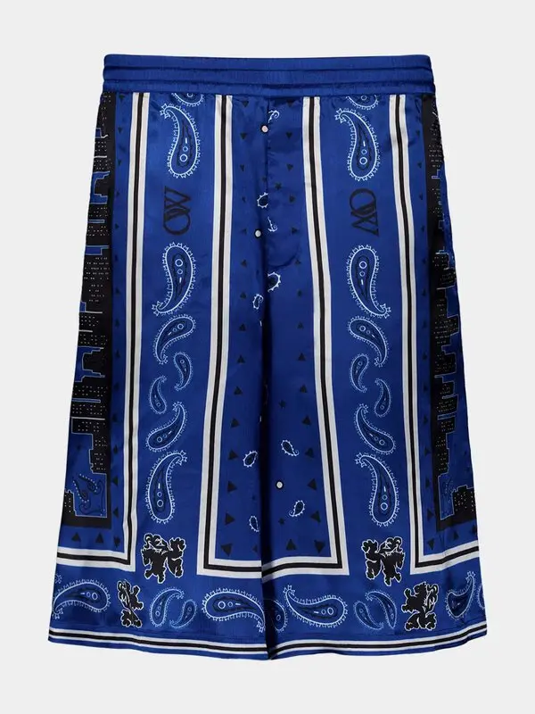 Off-White Paisley-print Shorts - Blue