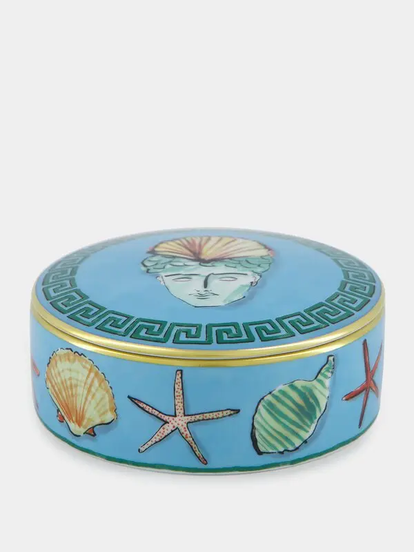 GINORI 1735 Il Viaggio Di Nettuno Trinket Box - Blue