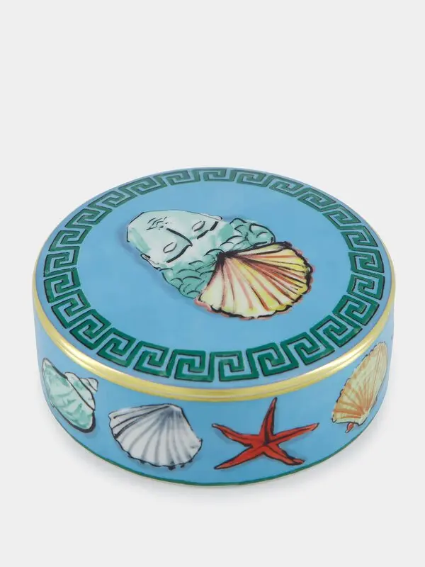 GINORI 1735 Il Viaggio Di Nettuno Trinket Box - Blue