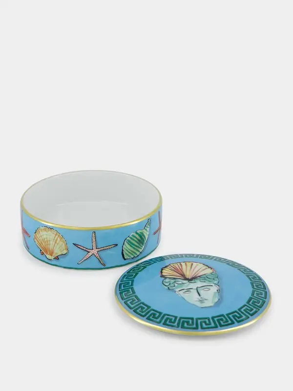 GINORI 1735 Il Viaggio Di Nettuno Trinket Box - Blue