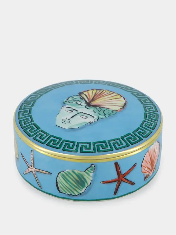 GINORI 1735 Il Viaggio Di Nettuno Trinket Box - Blue