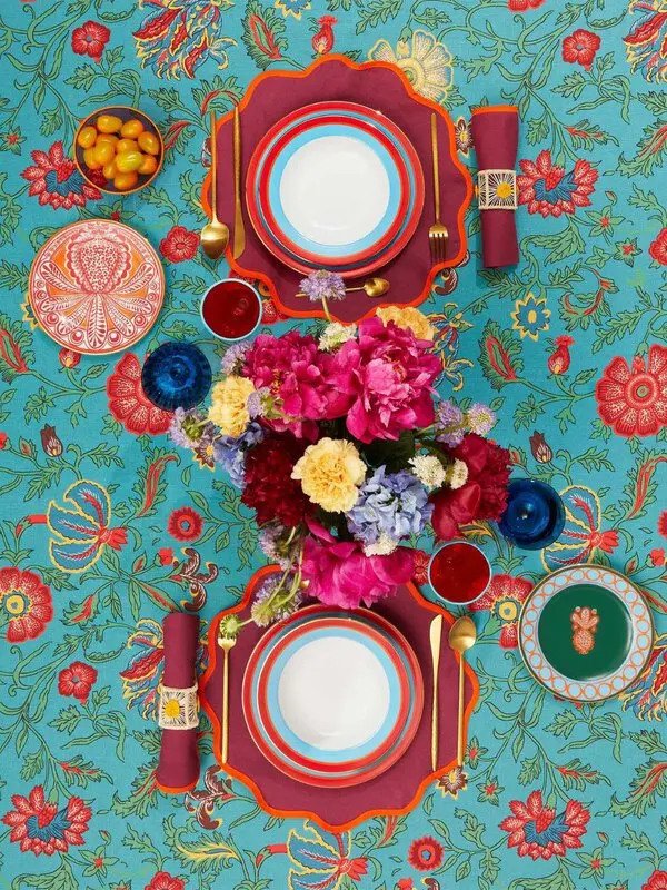 La DoubleJ Set Of 2 Rainbow Dinner Plates - Blue