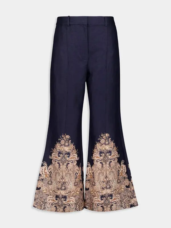 Zimmermann Paisley Flare Pants - Blue