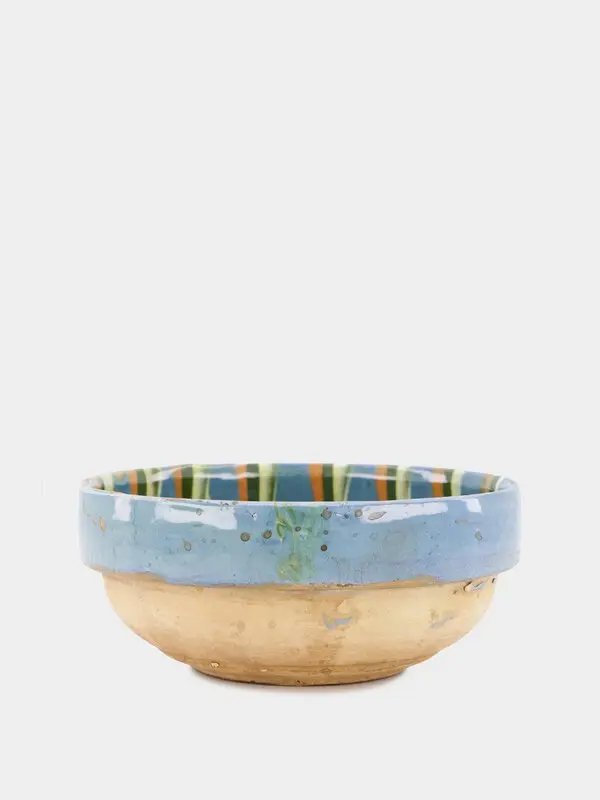 Madam Stoltz Hand-painted Earthenware Bowl - Blue
