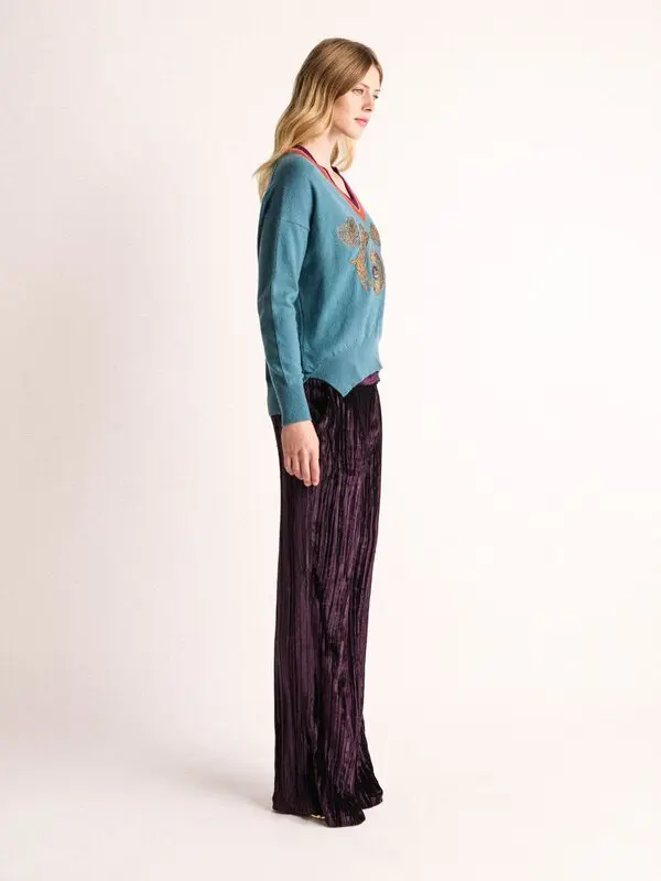 PAULA Brittany Cashmere Sweater With Embroidery - Multicolour