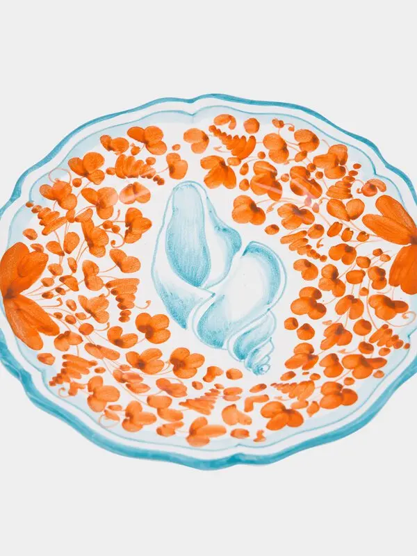 LES-OTTOMANS La Menagerie D'ete Conch Dessert Plate - Blue